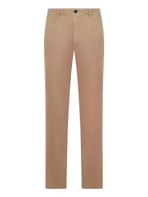 Incotex Pleated Cotton Chinos - Neutrals
