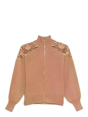 TWINSET Lace-insert Zip-up Jacket - Neutrals