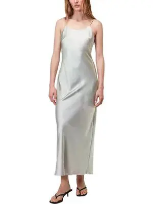 ROBERTO COLLINA Satin-finish Midi Dress - Grey