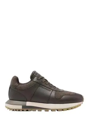 Emporio Armani Panelled Sneakers - Brown