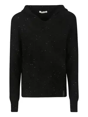 HINNOMINATE Sequin-embellished Hooded Sweater - Black