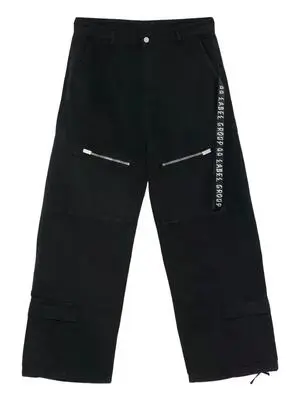 44 LABEL GROUP Logo-tape Trousers - Black