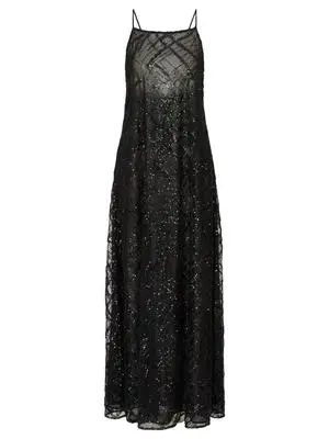 Emporio Armani Sequin-embellished Backless Mini Dress - Black