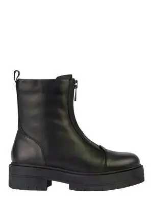 Geox Spherica Leather Ankle Boots - Black