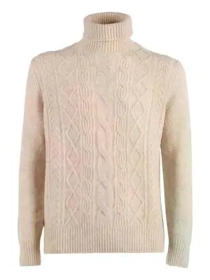 BALLANTYNE Cable-knit Turtleneck Sweater - Neutrals