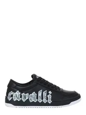 Just Cavalli Leather Low-top Sneakers - Black