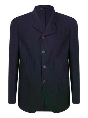 Emporio Armani Textured Wool Jacket - Blue