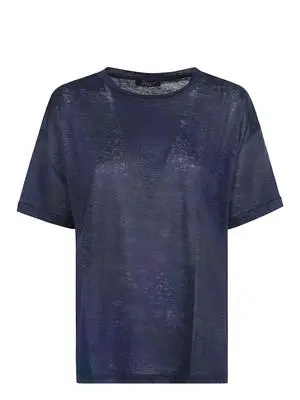 ARAGONA Linen T-shirt - Blue