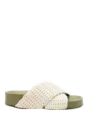 ATP ATELIER Crossover-strap Crochet-knit Sandals - White