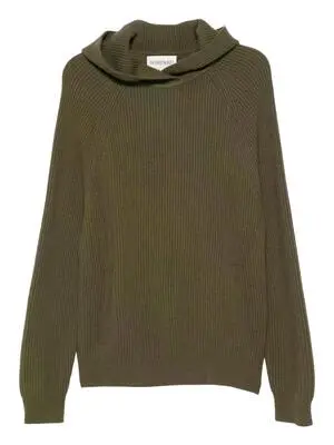Eric Bompard Ribbed-knit Hooded Sweater - Green