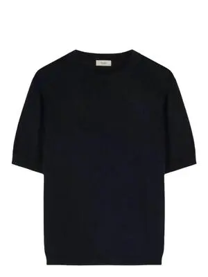 Agnona Crew-neck Short Sleeve Sweater - Black
