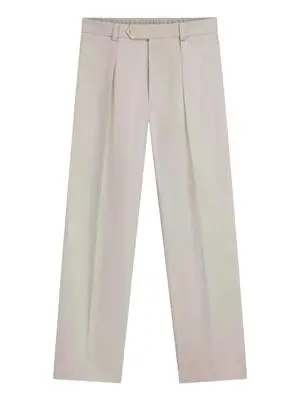 BOSS Pleated Cotton Trousers - Neutrals