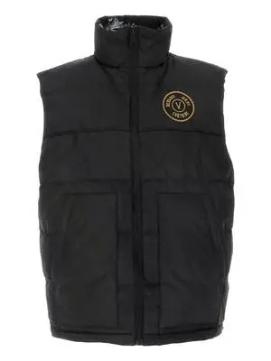 Versace Quilted Reversible Waistcoat - Black