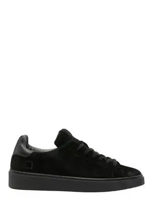 D.a.t.e. Suede Lace-Up Low-Top Sneakers Black