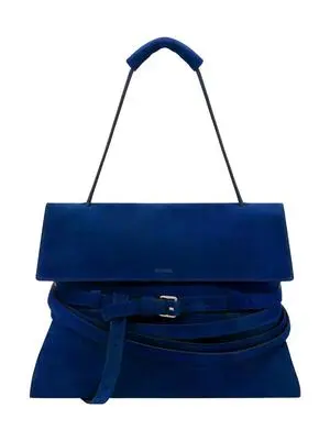 Moschino Belted Leather Shoulder Bag - Blue