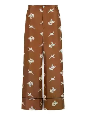 MARNI Raven-Print Wide-Leg Trousers