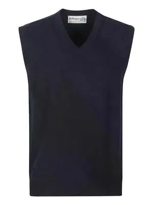 BALLANTYNE Cashmere V-neck Vest - Blue