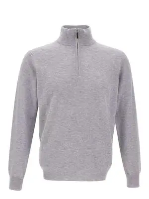 KANGRA Half-zip High-neck Sweater - Grey