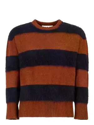 Marni Striped Virgin Wool Sweatshirt - Blue