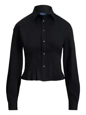 Polo Ralph Lauren Long-sleeve Pleated Shirt - Black