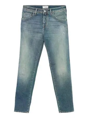 Jacob Cohen Faded Distressed Straight Leg Jeans - Blue