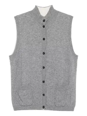 OLIVER LATTUGHI Ribbed Button-front Vest - Grey