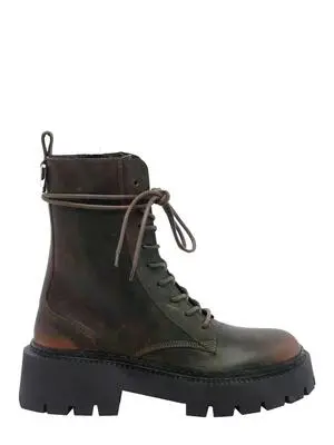 VIC MATIE Leather Combat Boots