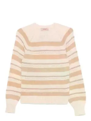 TWINSET Striped Lurex-detail Sweater - Neutrals