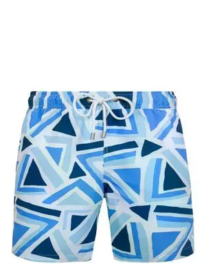 BLUEMINT Geometric-print Swim Shorts - Blue
