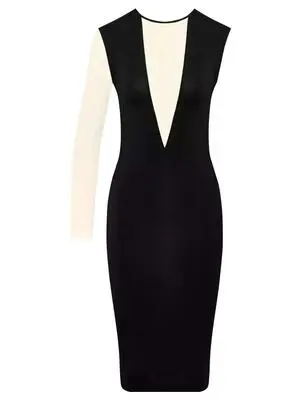 MAISON CLOSE Long-sleeve Open Back Dress - Black
