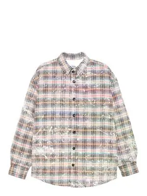 LC23 Checked Paint-splatter Shirt Jacket