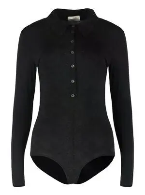 MAGDA BUTRYM Eyelet-Collar Bodysuit