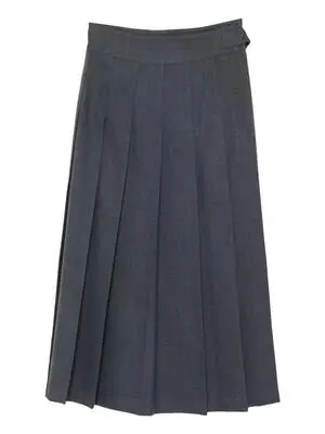 RÓHE Buttoned Midi Pleated Skirt - Grey