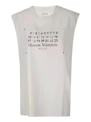 MAISON MARGIELA Number-print Cotton Tank Top - Neutrals