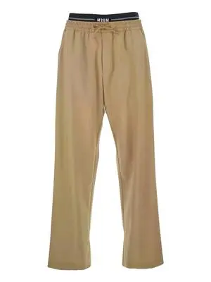 MSGM Elastic-waistband Trousers - Neutrals