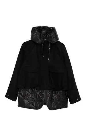 Sacai Hooded Quilted Panel Jacket - Black