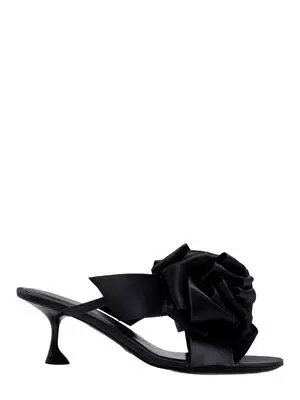Proenza Schouler 60mm Rose-embellishment Heeled Sandals - Black