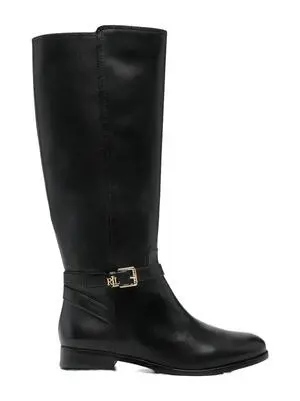 Ralph Lauren Brooke Ii Buckle Tall Boots - Black