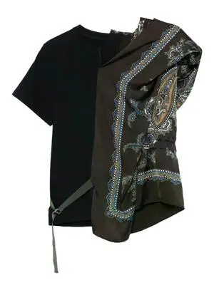 Sacai Paisley-print Paneled Top - 212 Black