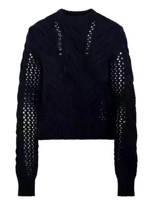 Sportmax Cable-knit Crew-neck Sweater - Black