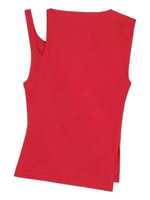 COURREGES Asymmetrical-neck Vest - Red