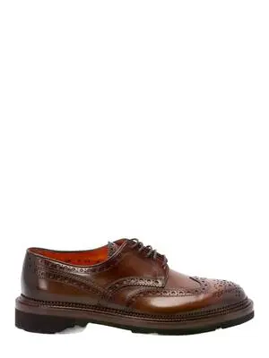 Santoni Lace-up Brogue-detail Derby Shoes - Brown