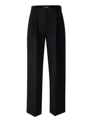 Khaite Pleated High-waisted Trousers - Black