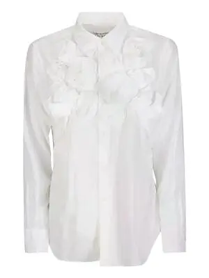 Comme Des Garçons Stripe Appliqué Shirt - White