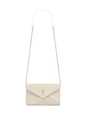 Saint Laurent Cassandre Envelope Chain Crossbody Bag - Neutrals