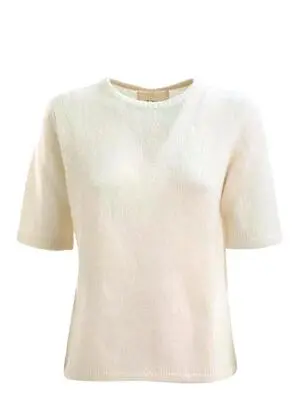 LISA YANG Short-sleeve Knitted Top - Neutrals