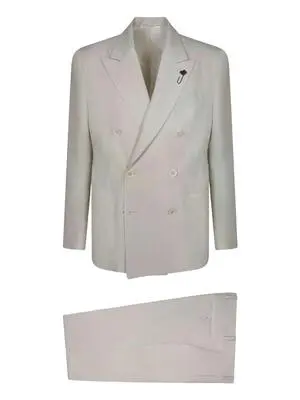 LARDINI Double-breasted Suit - Neutrals