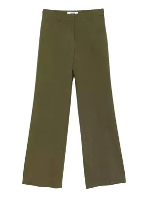 MSGM Flared High-waist Trousers - Green