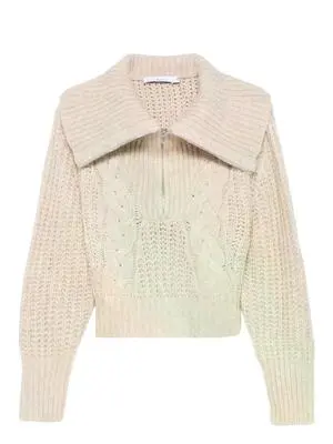 IRO PARIS Cable-knit Half-zip Jumper - Neutrals