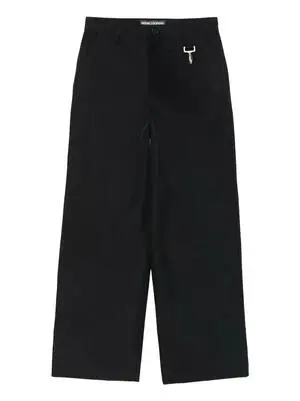 Reese Cooper Clasp-detail Straight-leg Trousers - Black